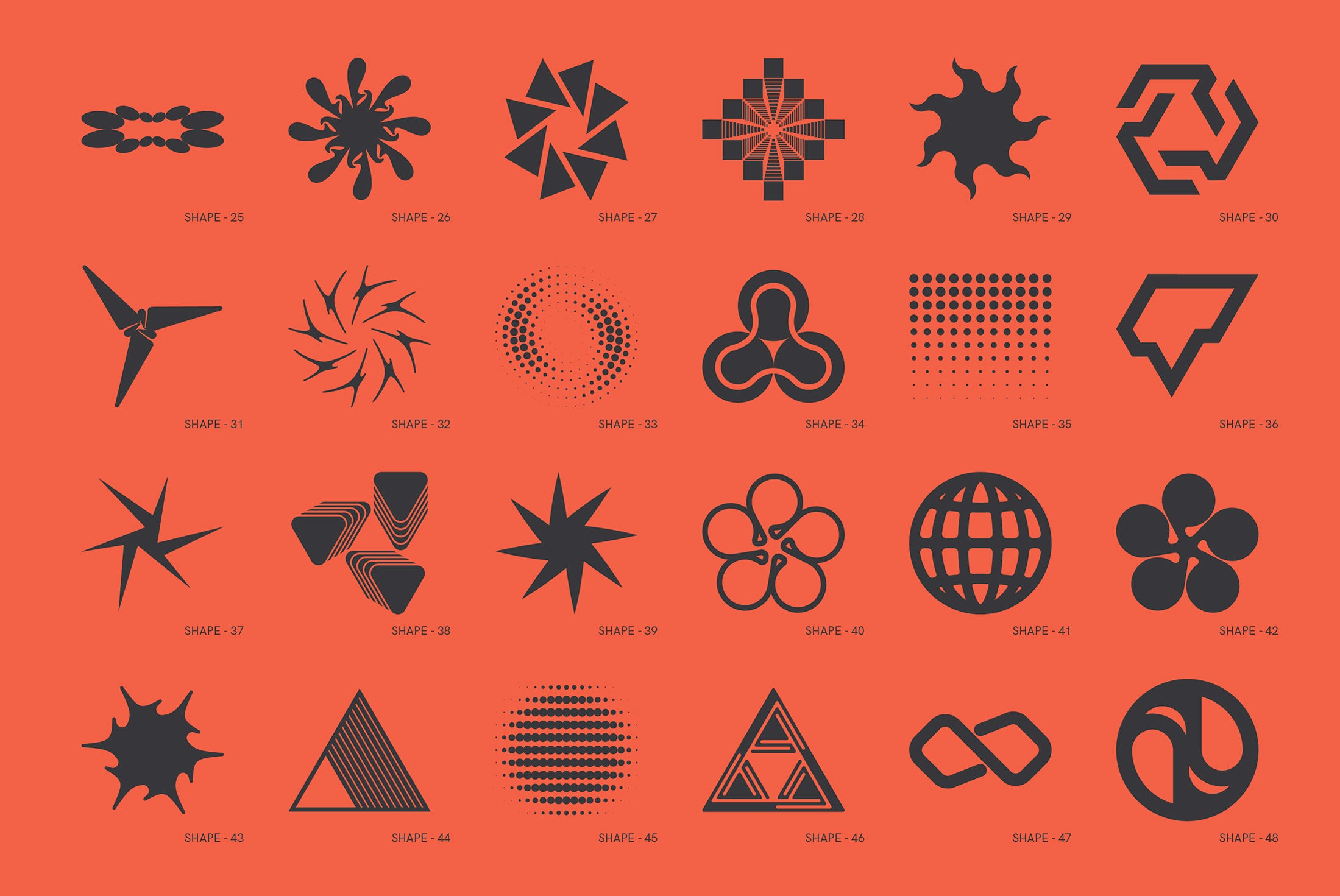 120 Abstract Geometric Shapes – Bold Vectors for Modern Design – 6TM ...