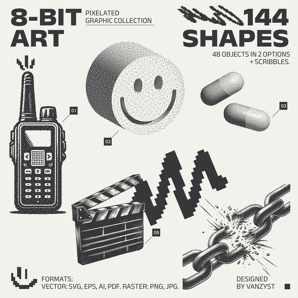 8-Bit Art – Retro Pixelated Graphic Pack with 90s Vibes – 6TM® MAGAZINE