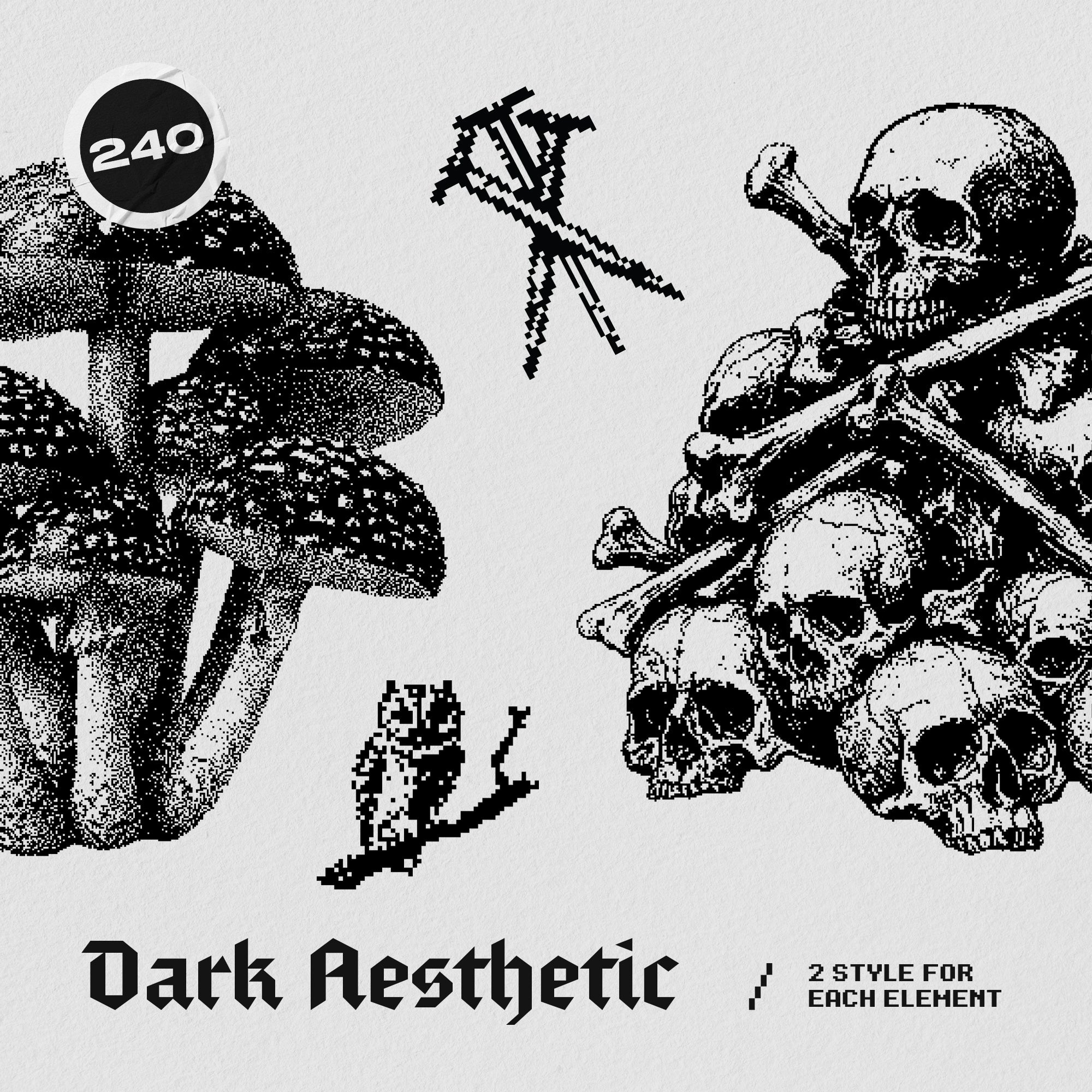 Dark Aesthetic Dithering – 240 Sinister Graphics for Bold Designs – 6TM ...