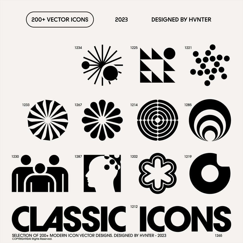 Classic Icons – 200+ Modern Icons for Unique Design Projects – 6TM ...