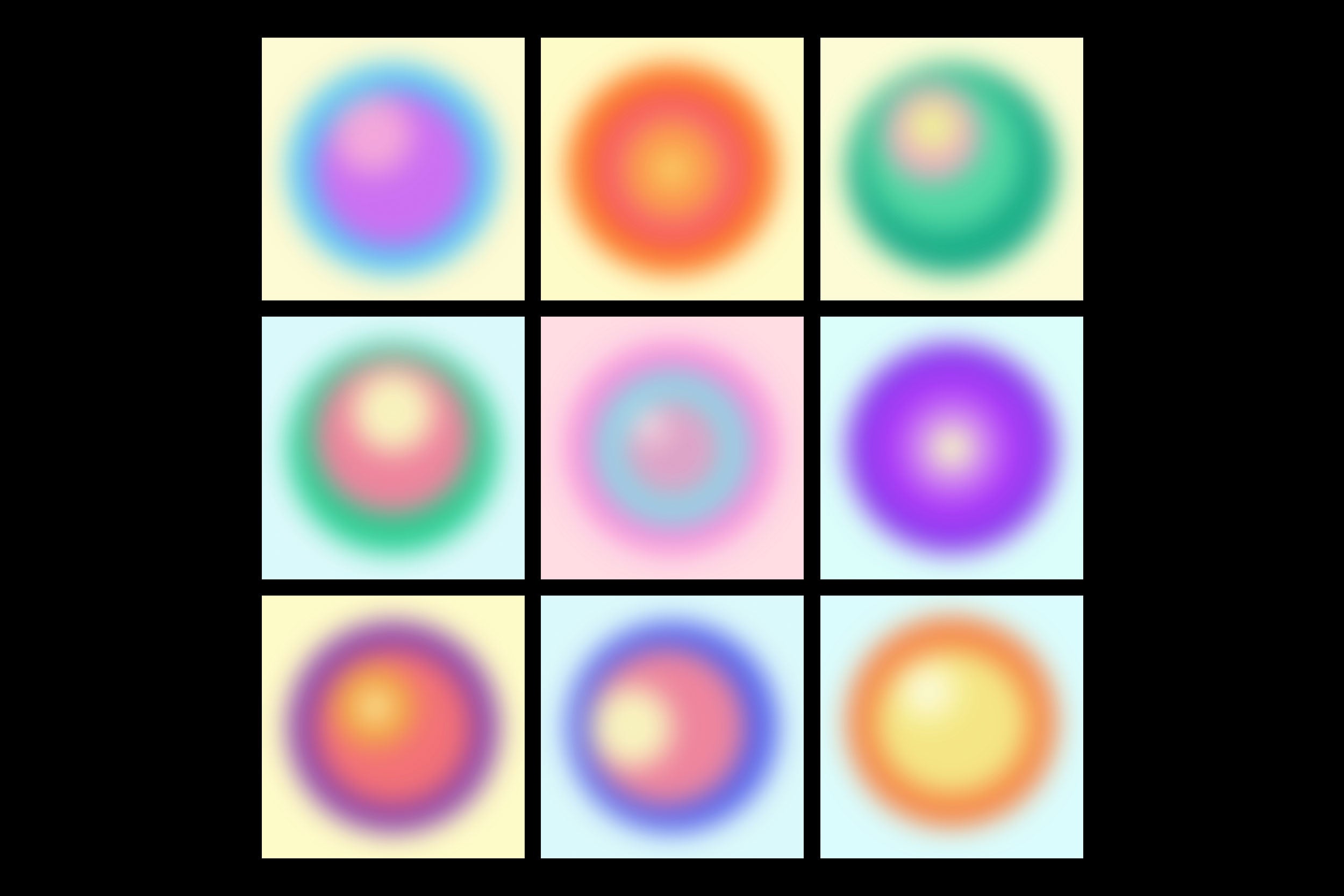 Round Circle Gradient Textures – 48 Soft & Vibrant JPG Backgrounds ...