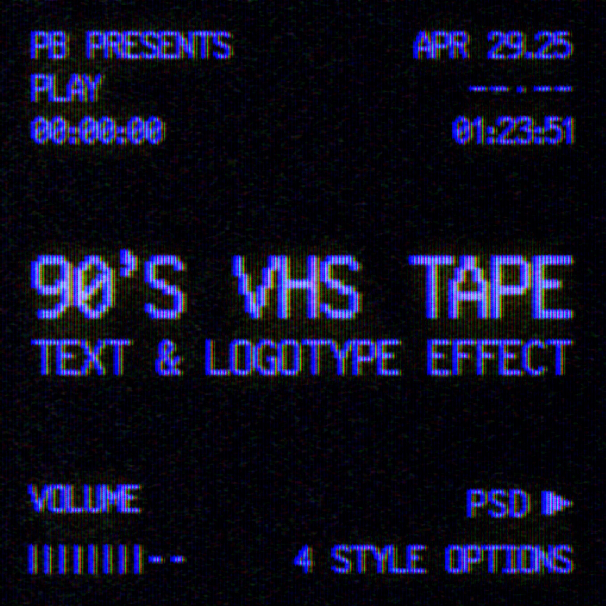 VHS Tape Text & Logo Effect – Retro Photoshop Smart Object – 6TM® MAGAZINE