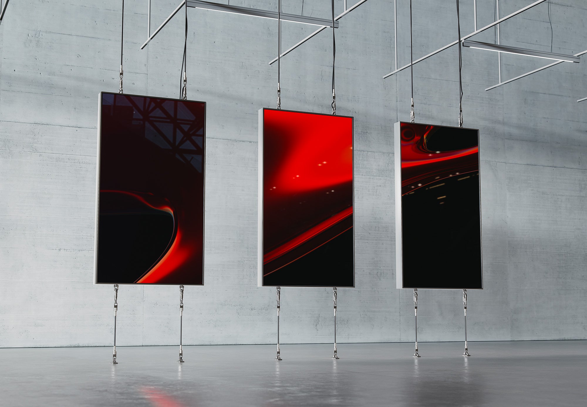 Vertical Displays (Triple) Mockup – Artistic and High-Quality Design ...